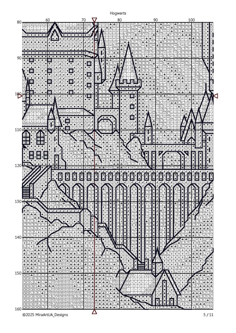 Magic Hogwarts, Cross Stitch Pattern (PDF Download), Vintage Style ...