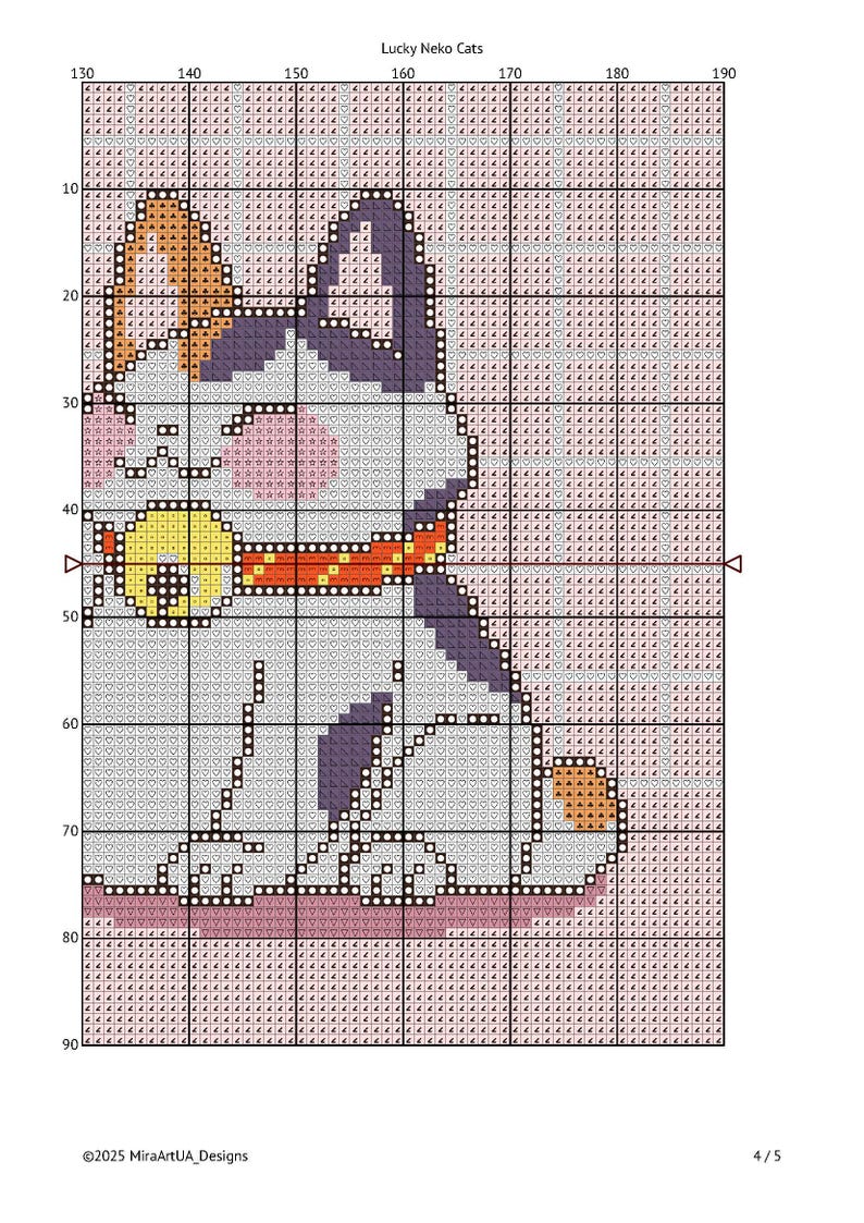 Lucky Neko Cats Cross Stitch Pattern: Japanese Good Fortune (PDF ...