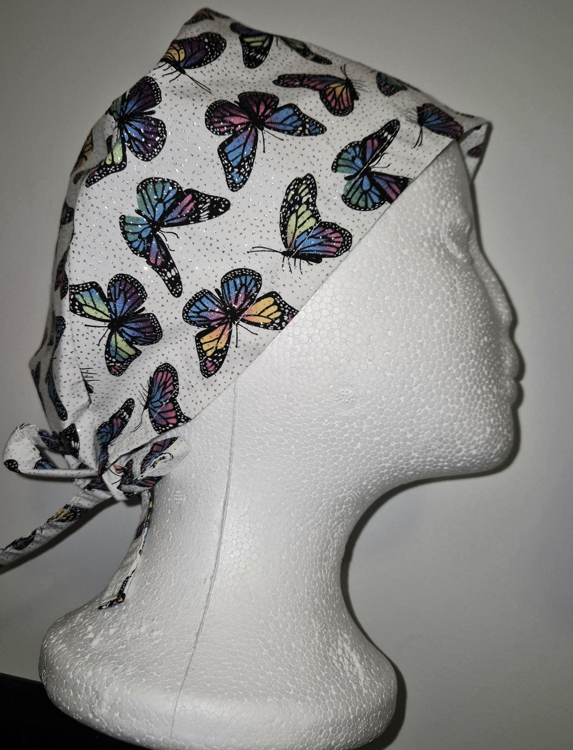 Surgical Theatre Scrub Hats Caps Sparkle Butterfly Surgeon Medical ...
