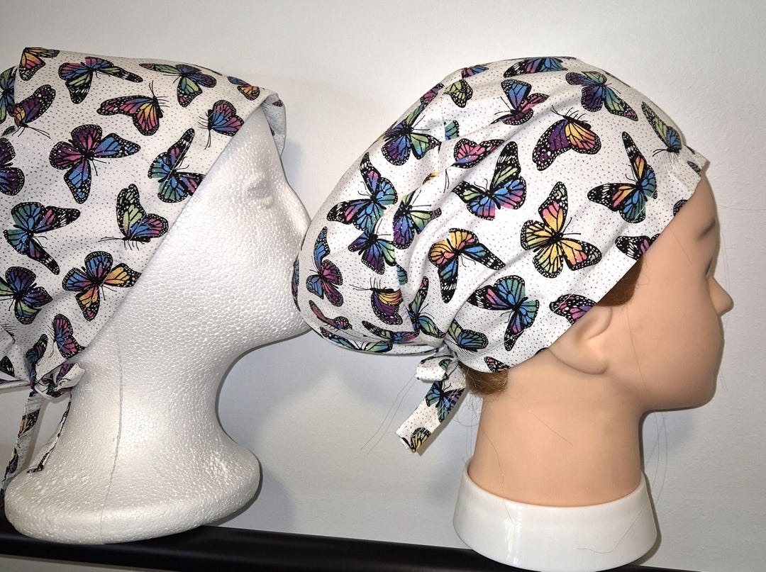 Surgical Theatre Scrub Hats Caps Sparkle Butterfly Surgeon Medical ...