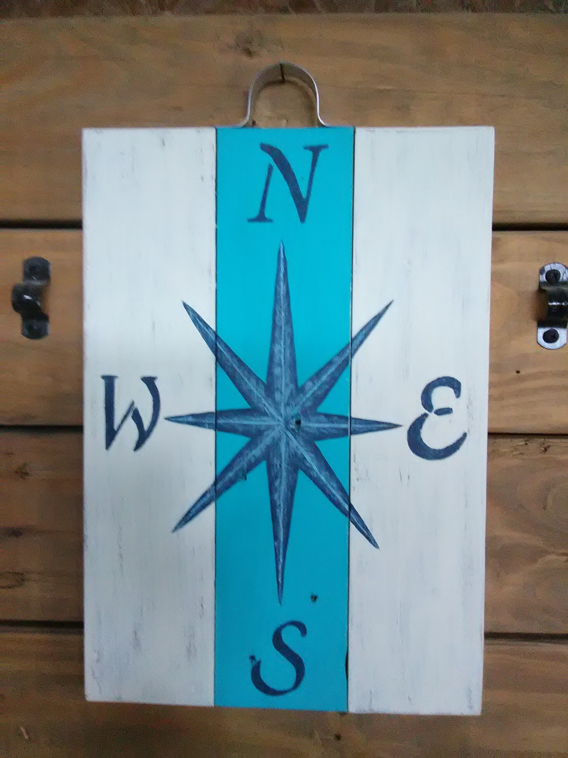 Distressed Compass Rose Nautical Beach Art Wood Lake House - Etsy Australia