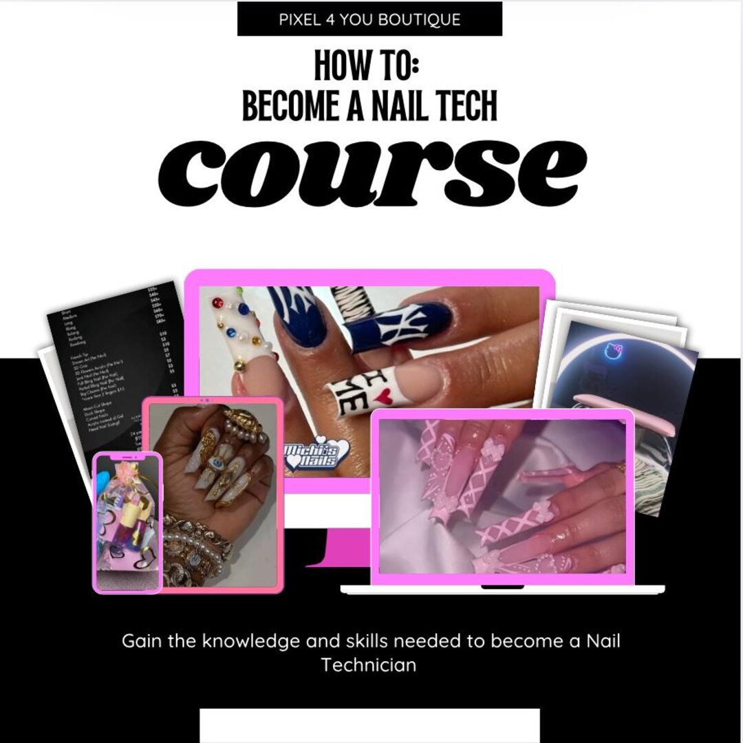Self-taught Nail Tech Course PDF | Acrylic Nail Training for Beginners ...