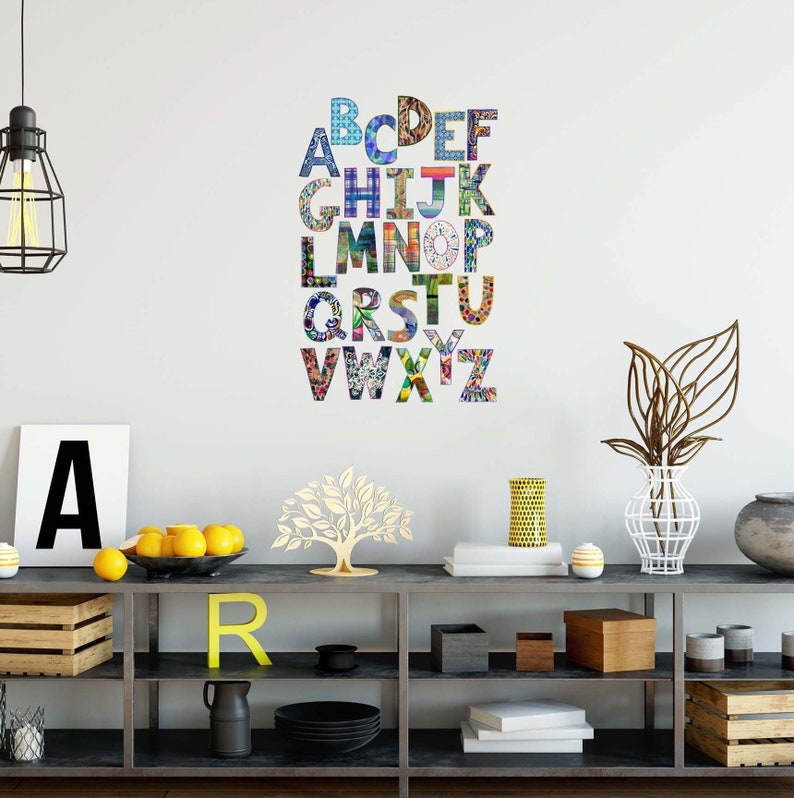 Alphabet Stickers Classroom Wall Art Patterned Letters - Etsy