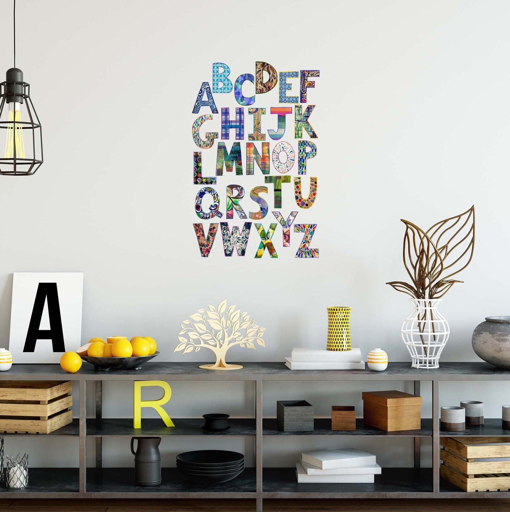 Alphabet Stickers Classroom Wall Art Patterned Letters - Etsy