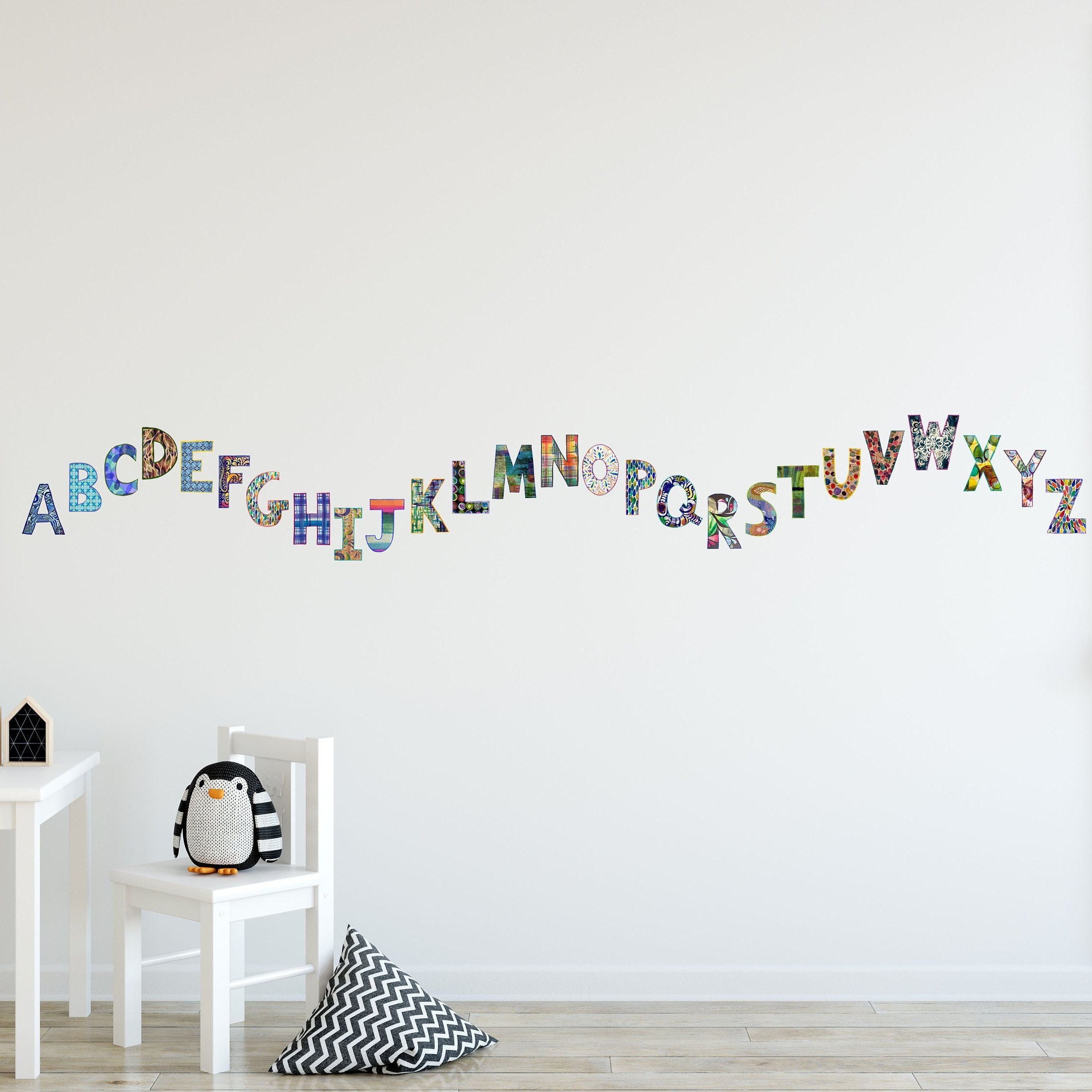 Alphabet Stickers Classroom Wall Art Patterned Letters - Etsy