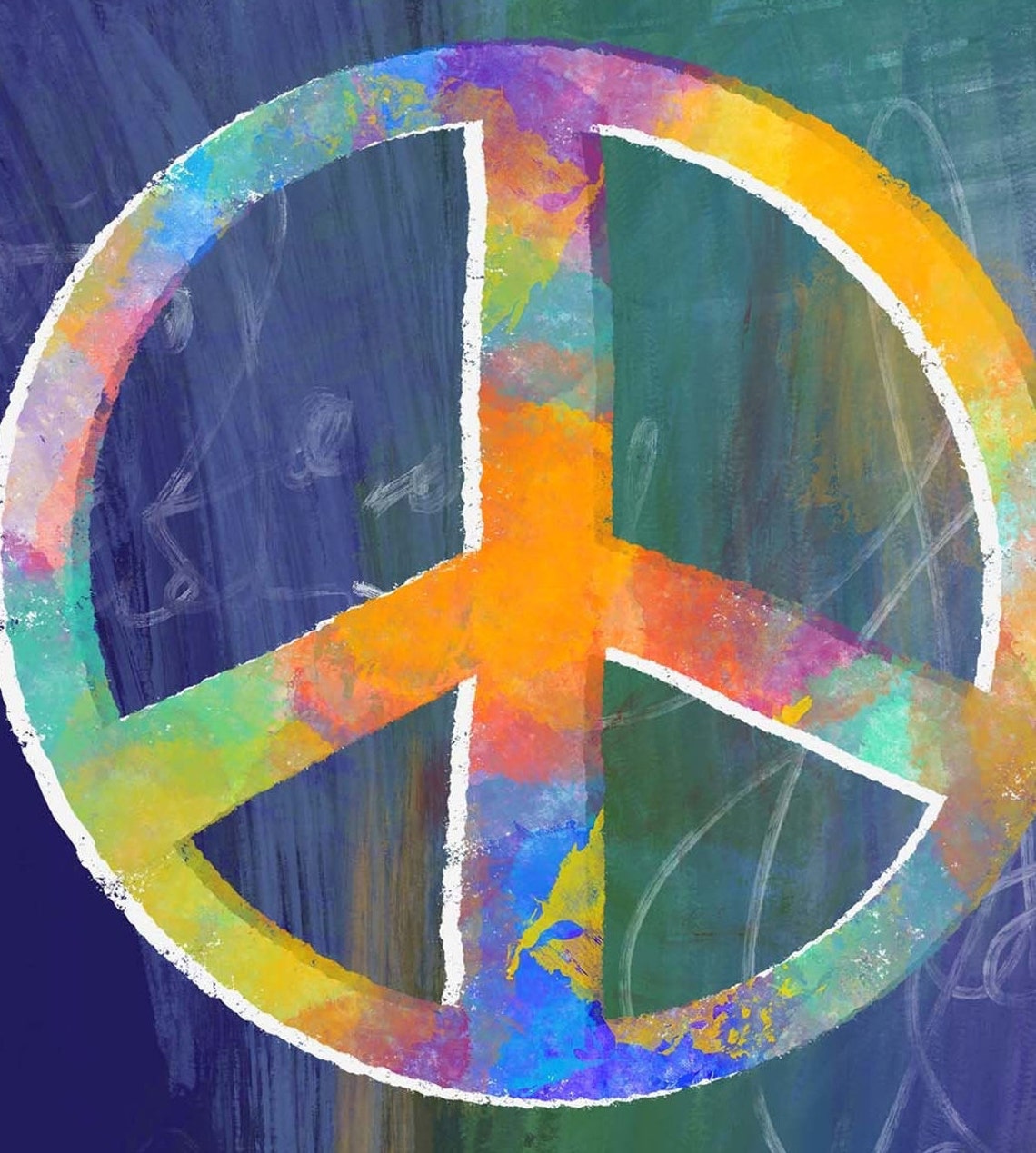 Peace Sign Art Print Inspiring Artwork Teen Bedroom Decor - Etsy