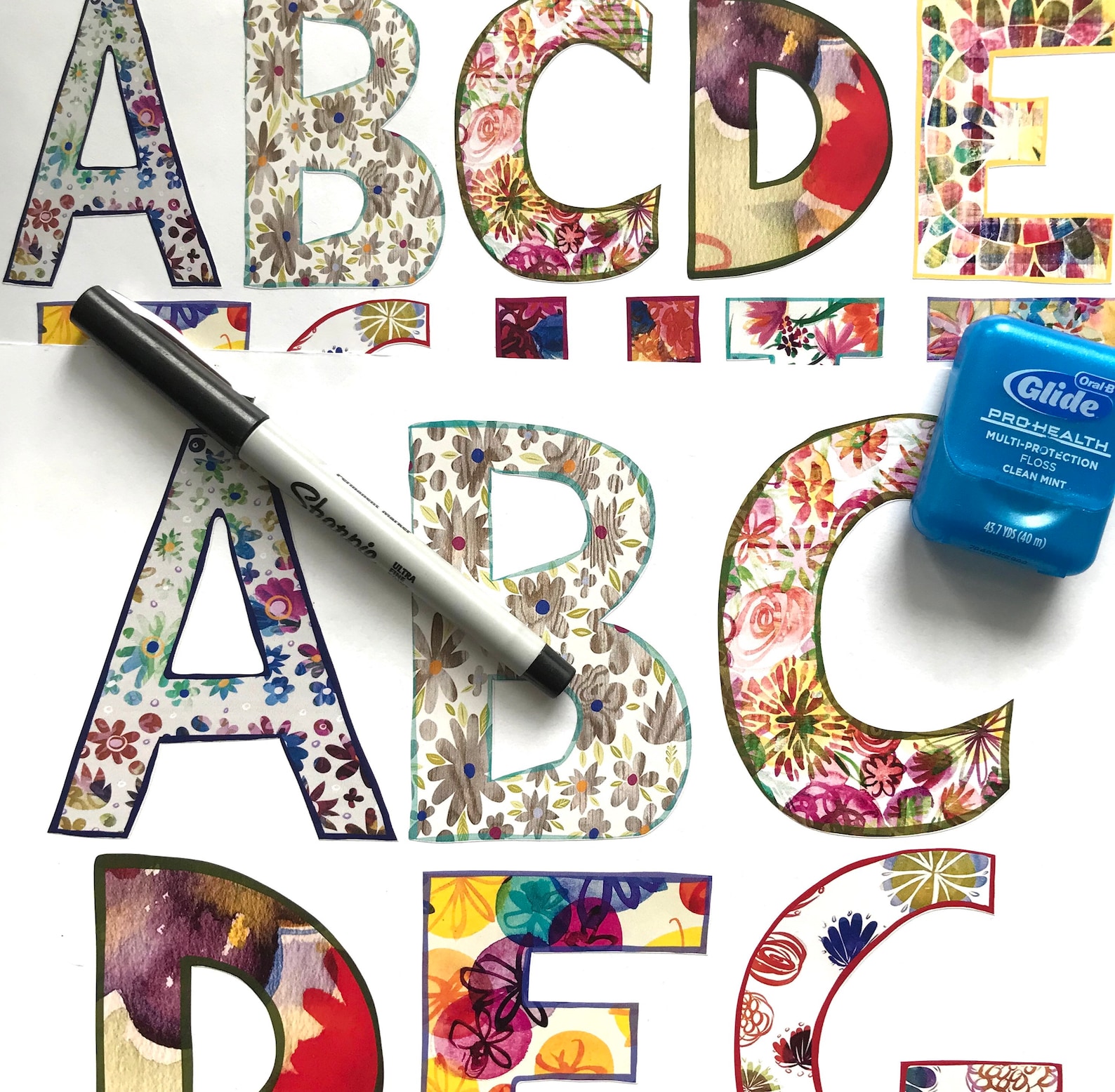 Alphabet Stickers Classroom Wall Art Patterned Letters - Etsy