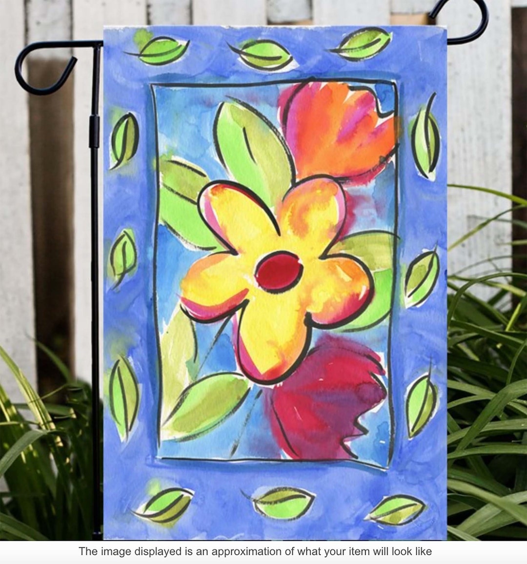 Floral Garden Flag, Flower Design Outdoor Decor, Summer Yard Decor ...