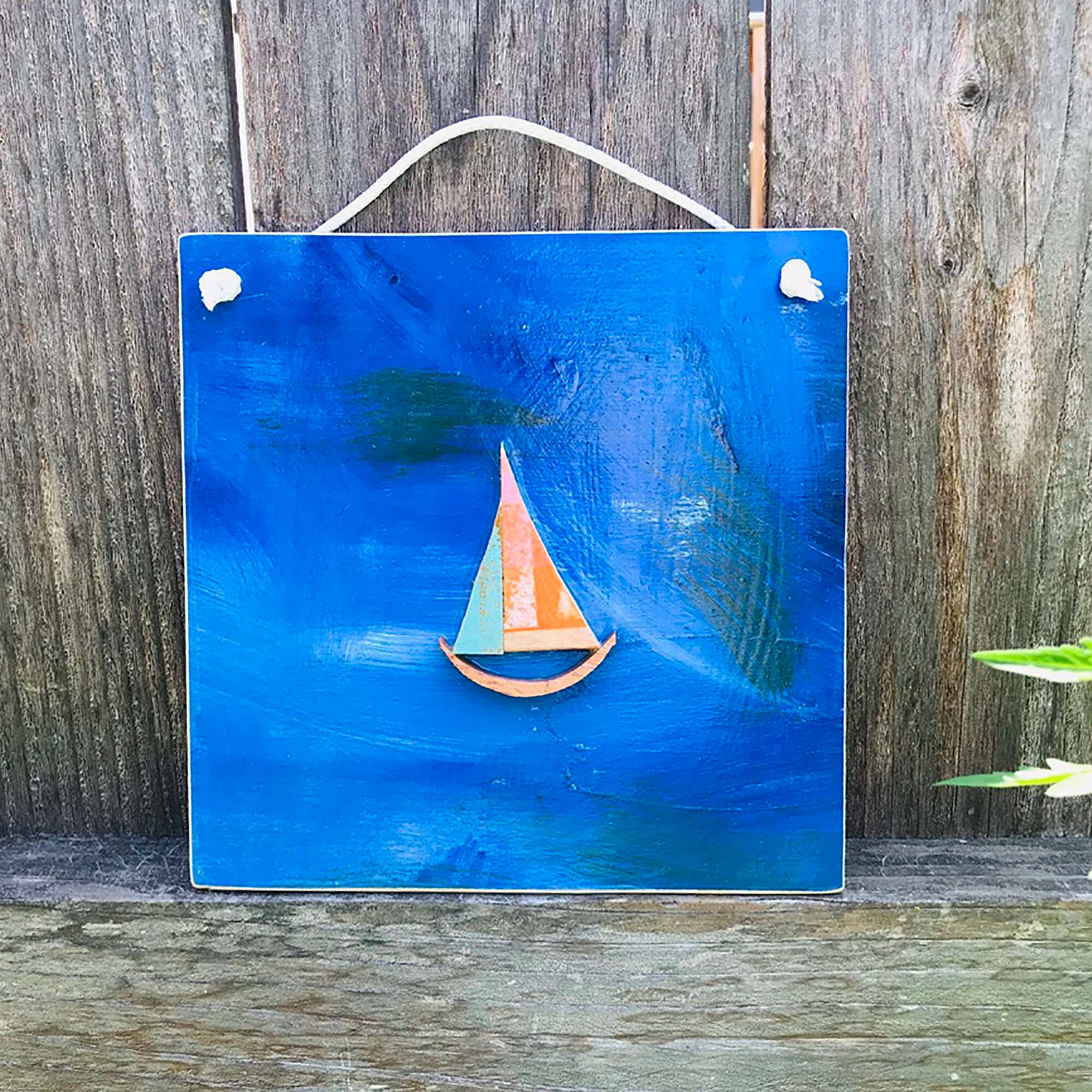 Sailboat Wall Sign Rustic Wood Decor Coastal Decoration - Etsy