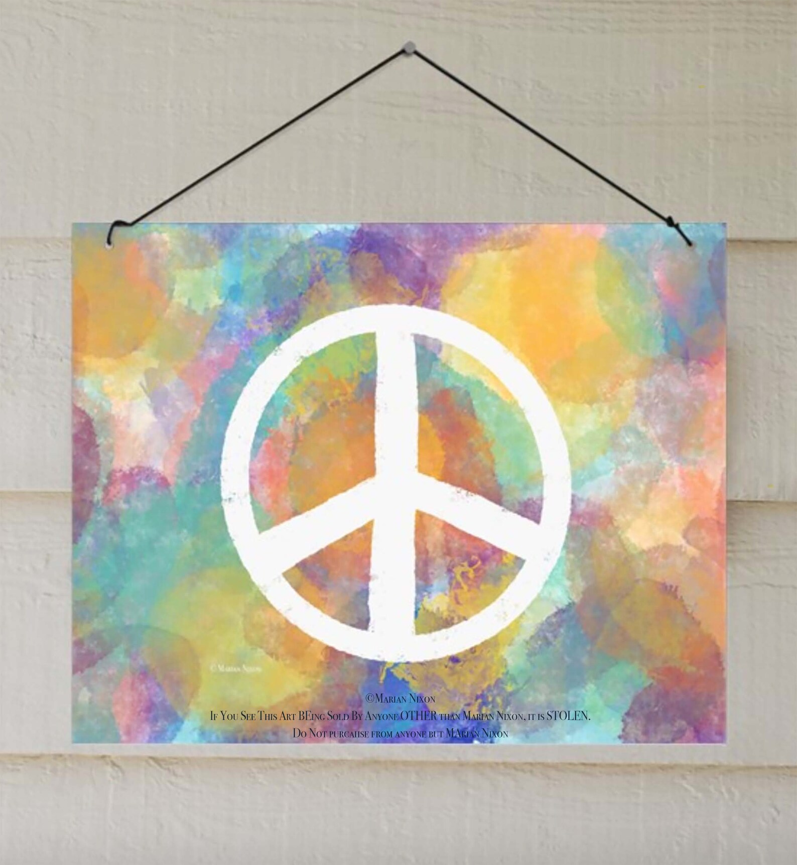 Peace Sign Door Hanger, College Dorm Decor, Indoor Outdoor Decor, Front ...