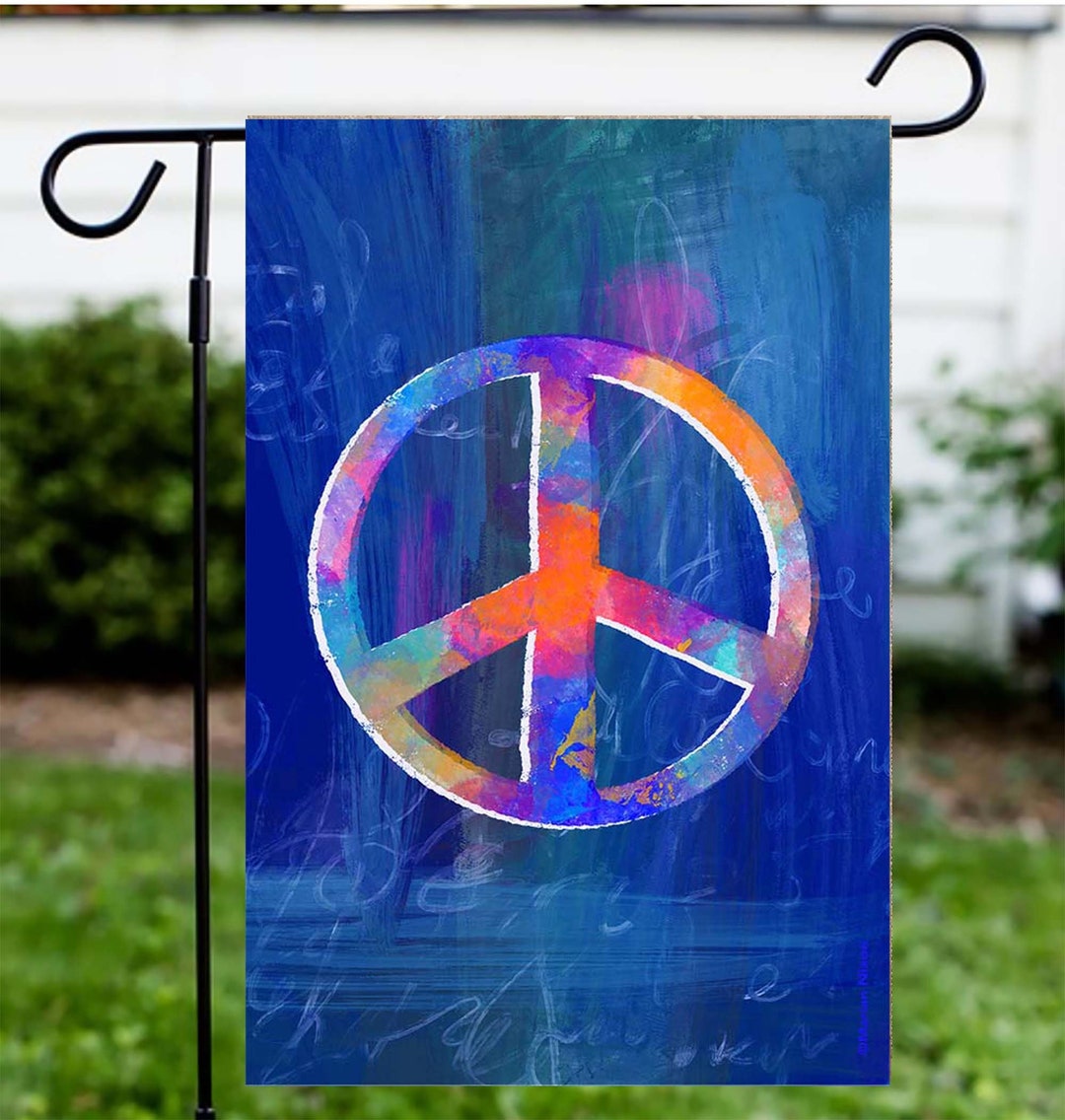 Peace Sign Garden Flag, Outdoor Decorations, Yard Decor, Front Door ...