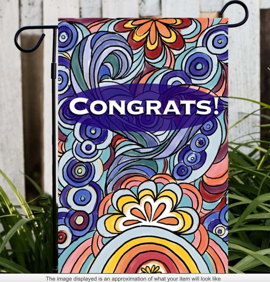 Congratulations Flag, Congrats House Flag, Graduation Party Decor ...