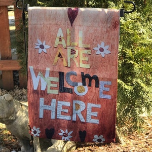 Garden Flag, House Flag, All Are Welcome Here, College Room Decor ...
