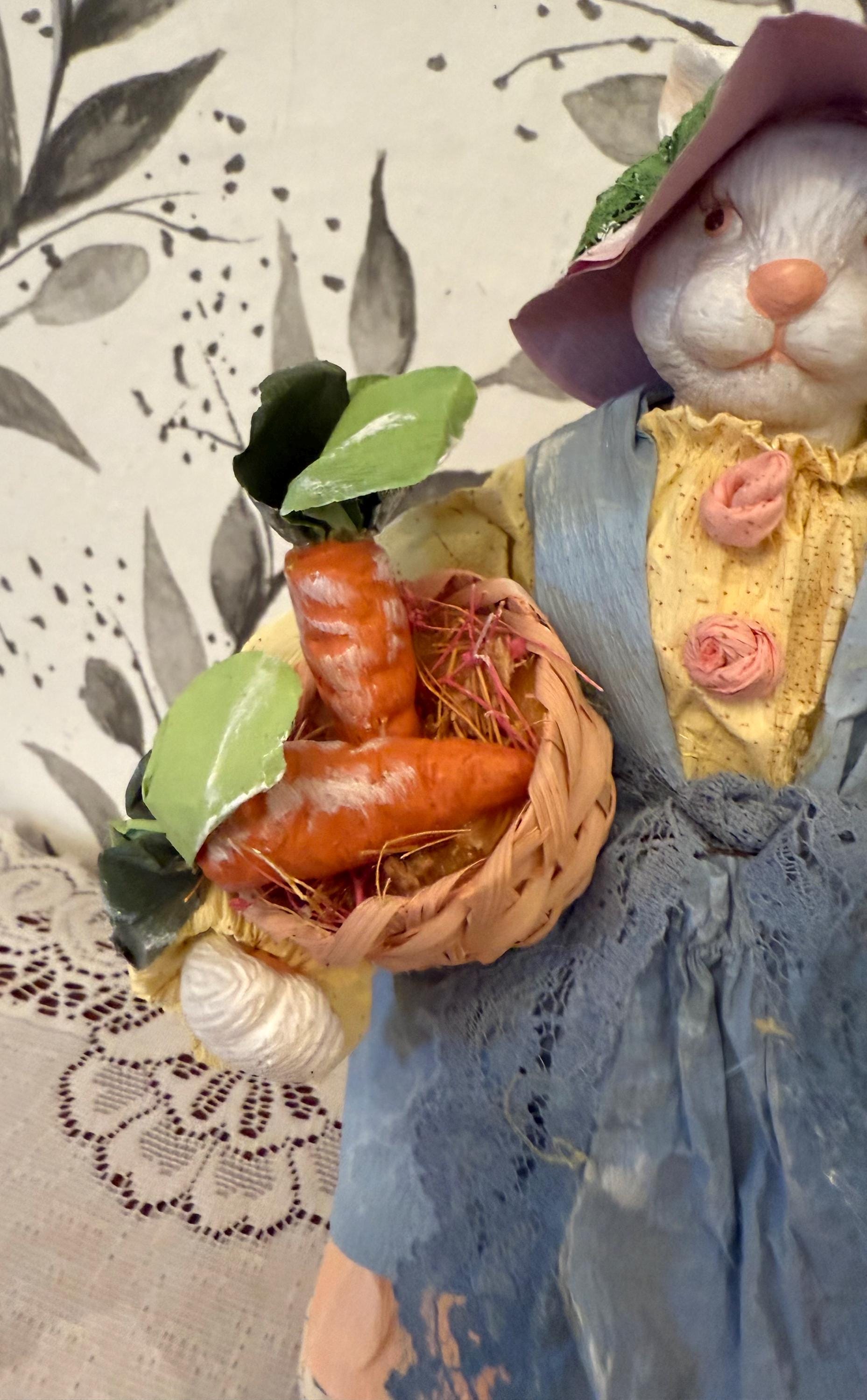 Vintage Paper Mache Rabbit Couple - Etsy
