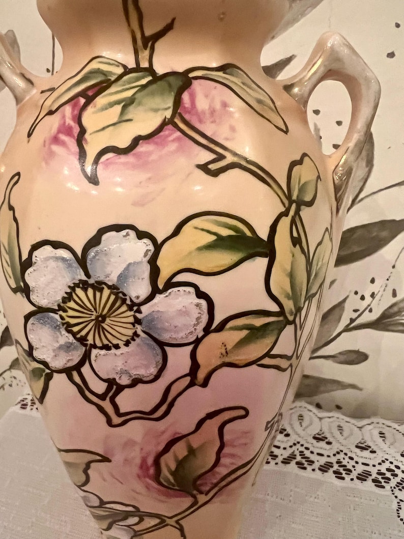 Stunning Royal Nippon Antique Nishiki Hand Painted Floral Vase 9 3/4 ...
