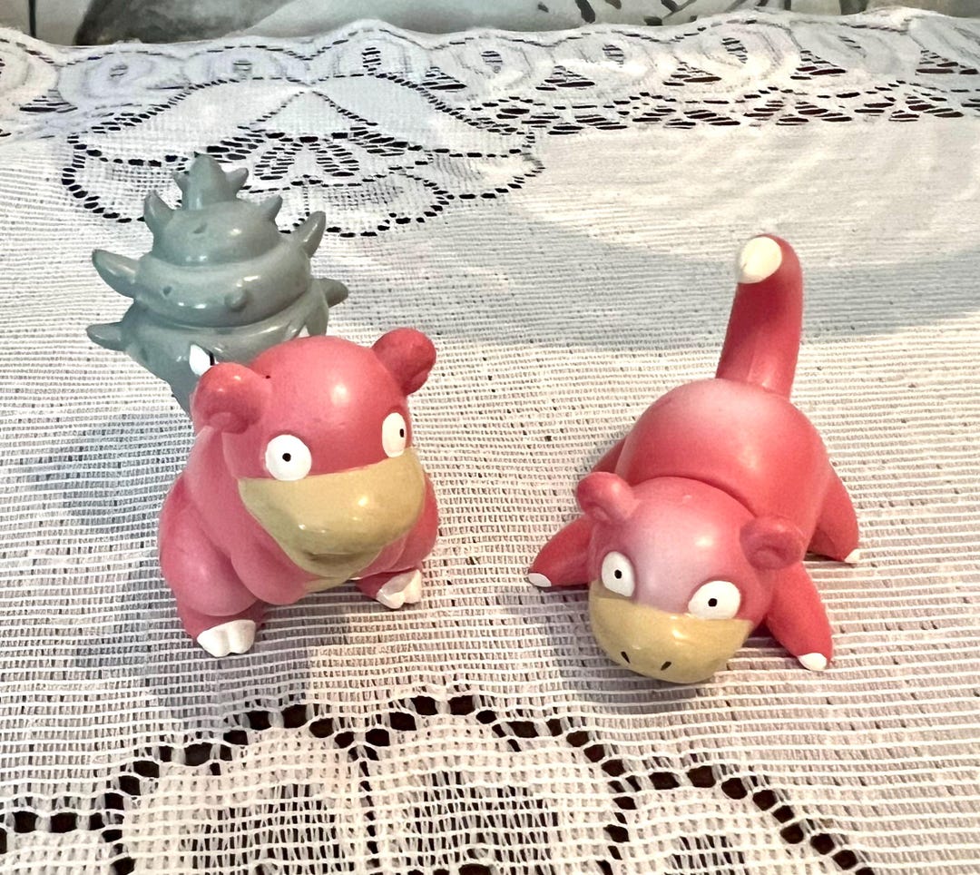 Vintage Rare Slowbro and Slowpoke Pokemon Tomy CGTSJ Mini Figure Pocket ...