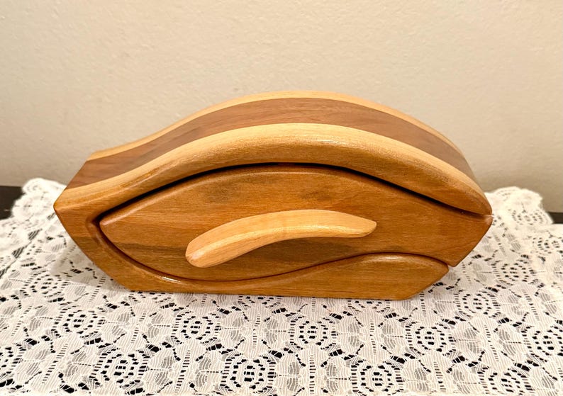 Handmade Wooden Leaf Shaped Bandsaw Jewelry/trinket Box Teakwood - Etsy