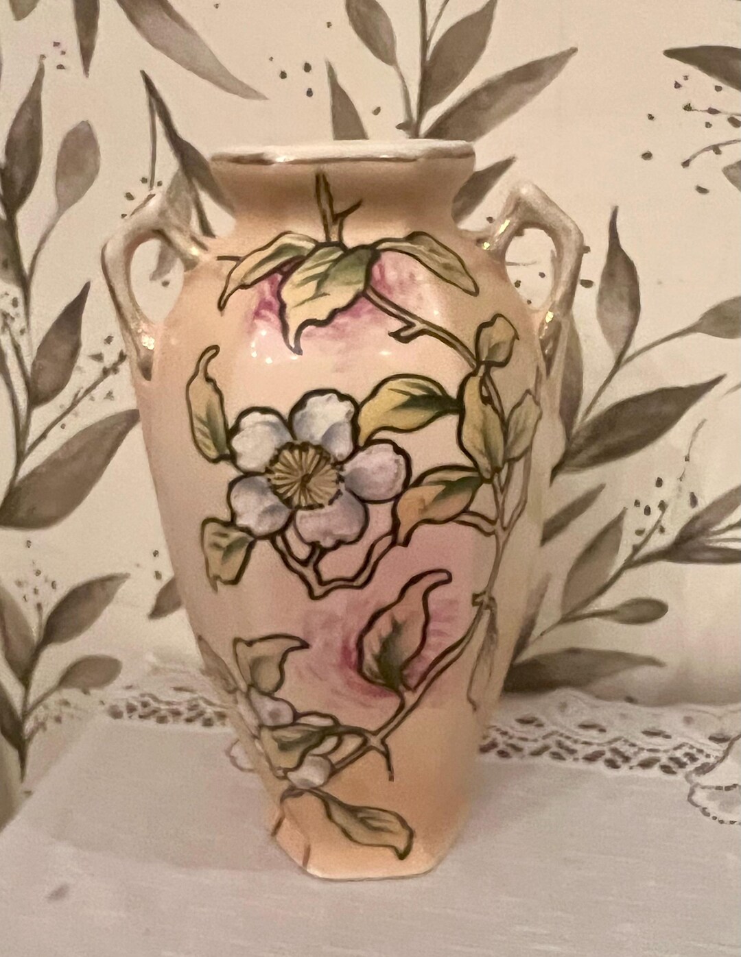 Stunning Royal Nippon Antique Nishiki Hand Painted Floral Vase 9 3/4 ...