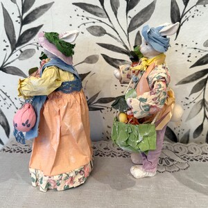 Vintage Paper Mache Rabbit Couple - Etsy