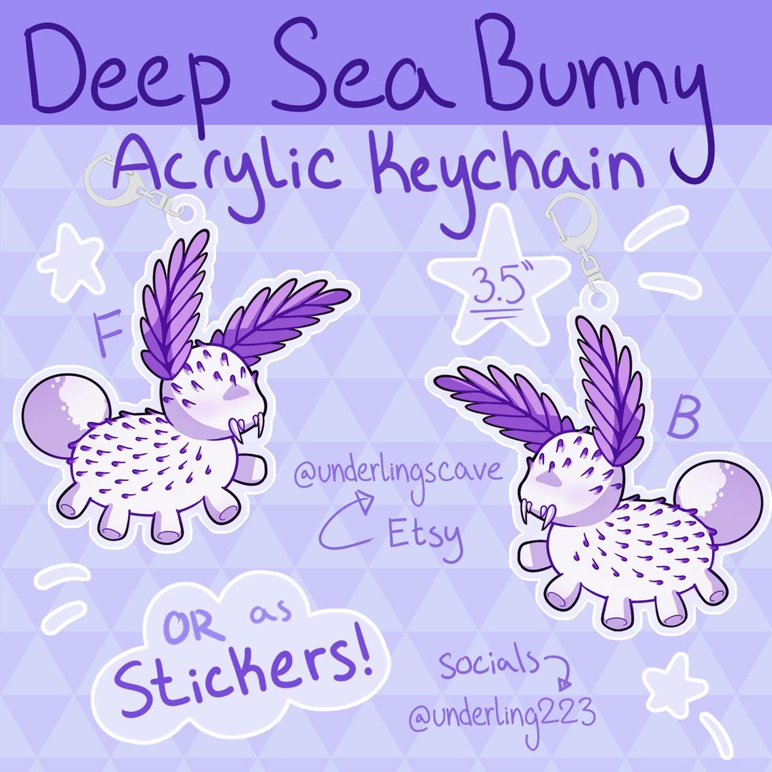 Pressure Deep Sea Bunny 3.5 In. Acrylic Keychain - Etsy
