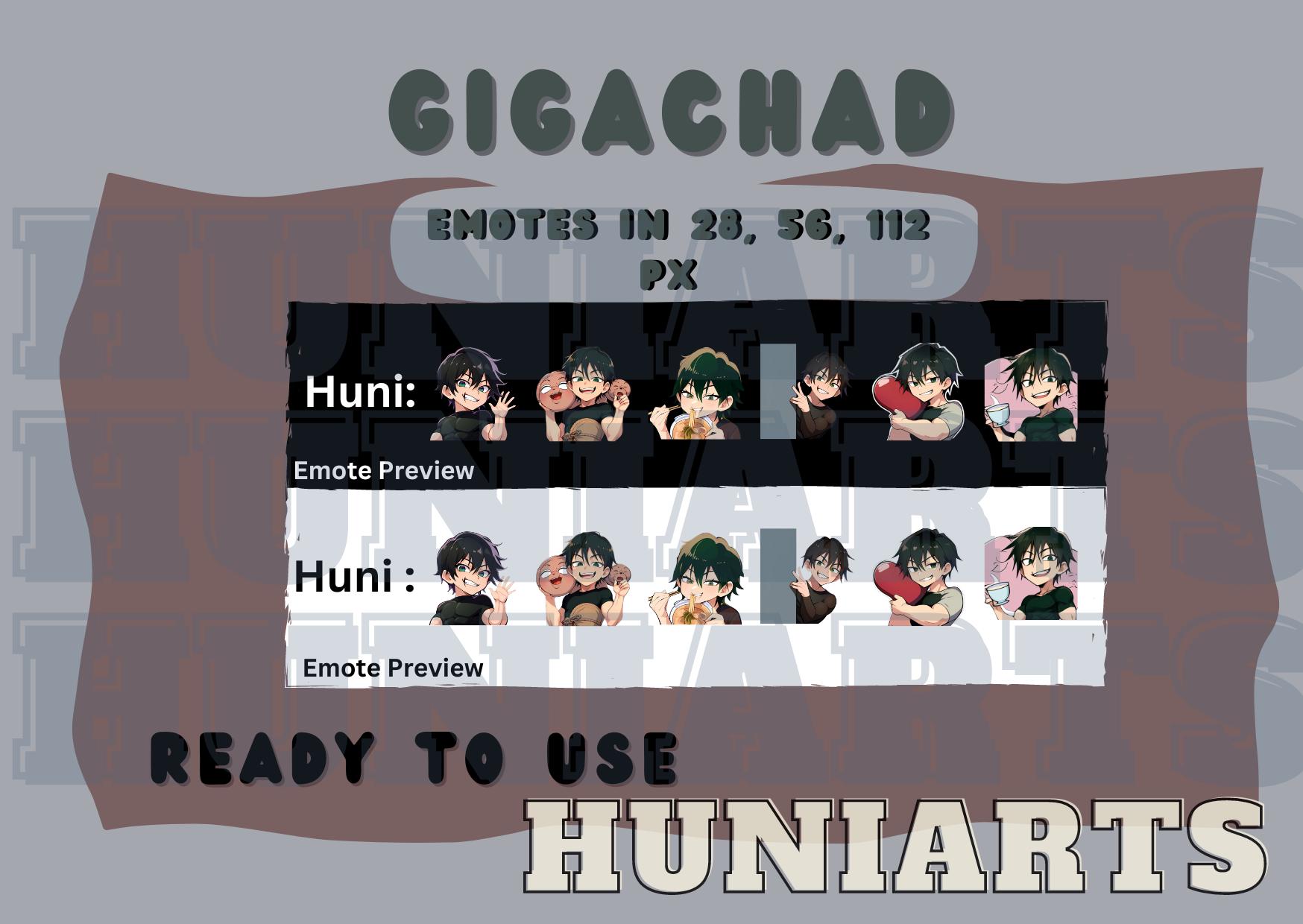 Black Hair Muscular Boy Gigachad Cool Boy Anime Boy, Anime Emotes ...