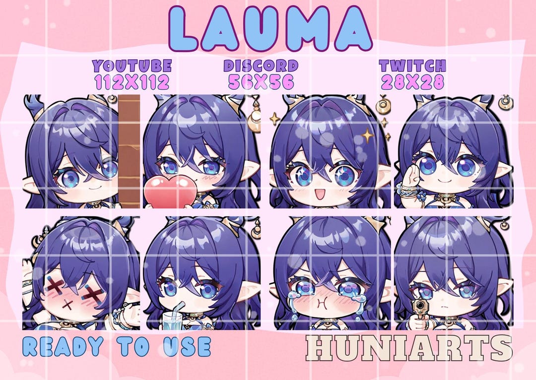 Emoticones de Lauma de Genshin Impact | Conjunto de VTubers de Anime ...