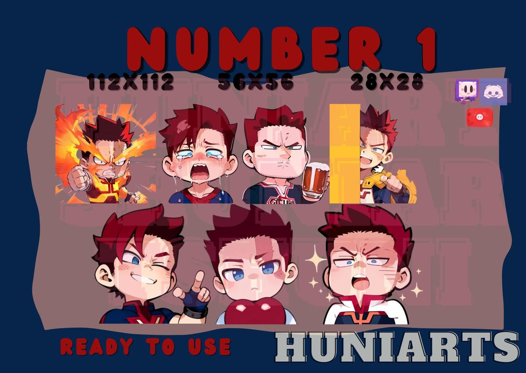 Burn Flame Proud Number 1 Boy Anime Boy, Anime Emotes, Chibi Emotes for ...