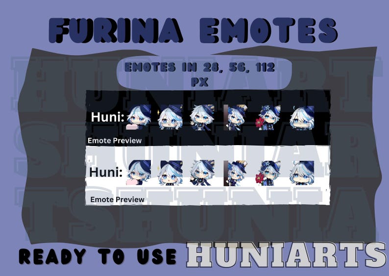 Genshin Impact - Furina Emote Set Anime Emotes, Discord/twitch/youtube ...