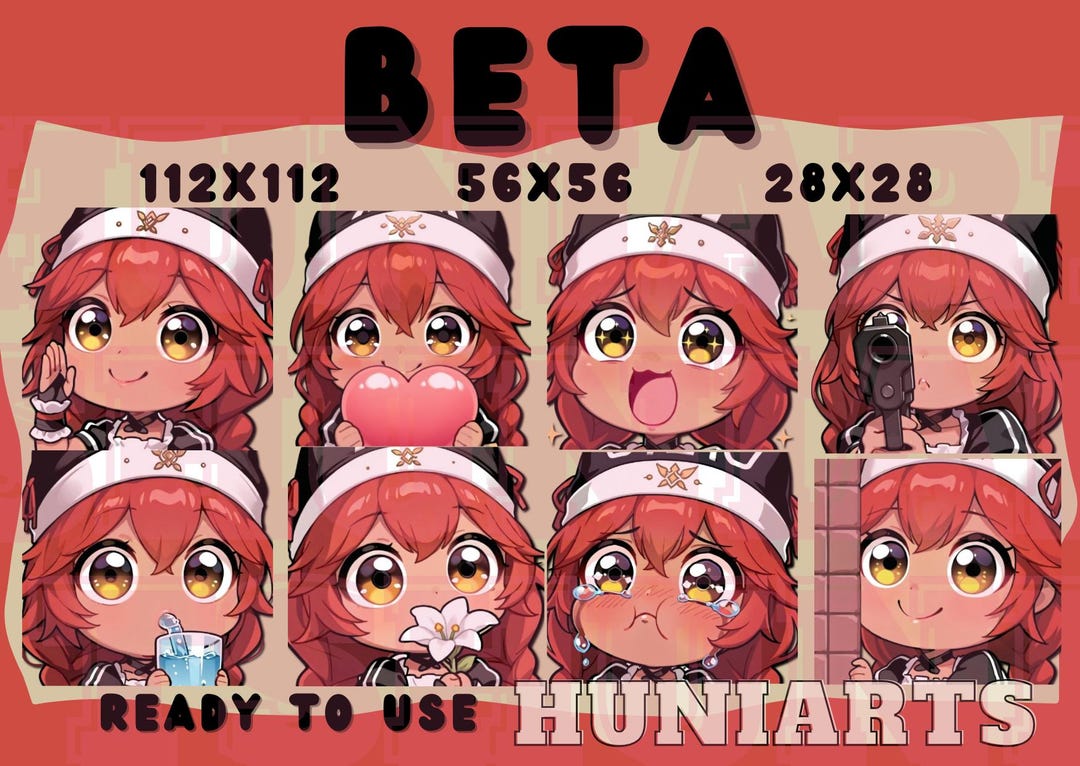 Red Hair Maid Emote,anime Red Girl,maid Anime Girl Emote,maid Emote ...
