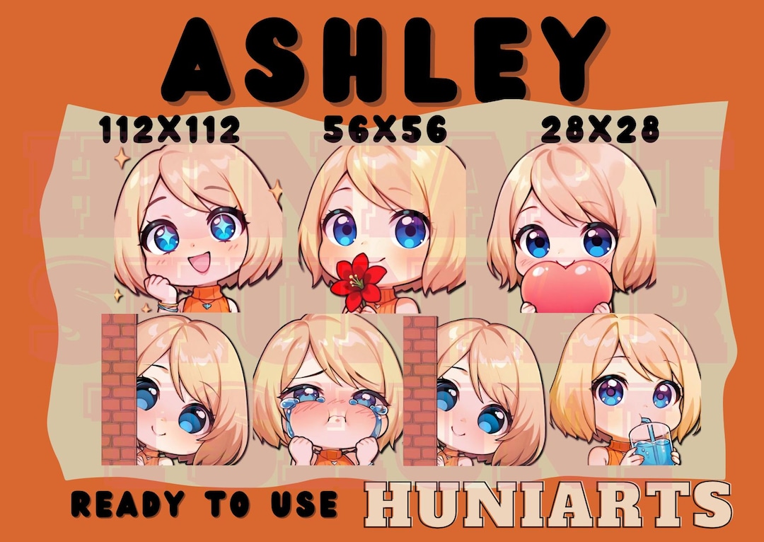 Resident Evil - Ashley Graham Emote Set Anime Emotes, Discord/twitch ...