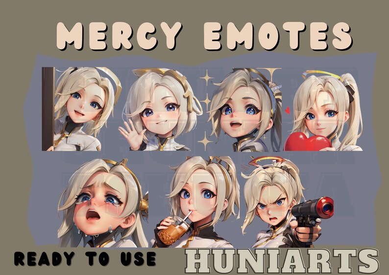 Overwatch Mercy Emote Set Anime Emotes, Discord/twitch/youtube Emotes ...