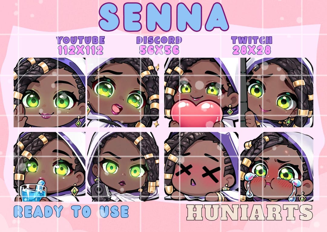 Arcane Senna Emotes | League of Legends Chibi Anime Discord & Twitch - Etsy