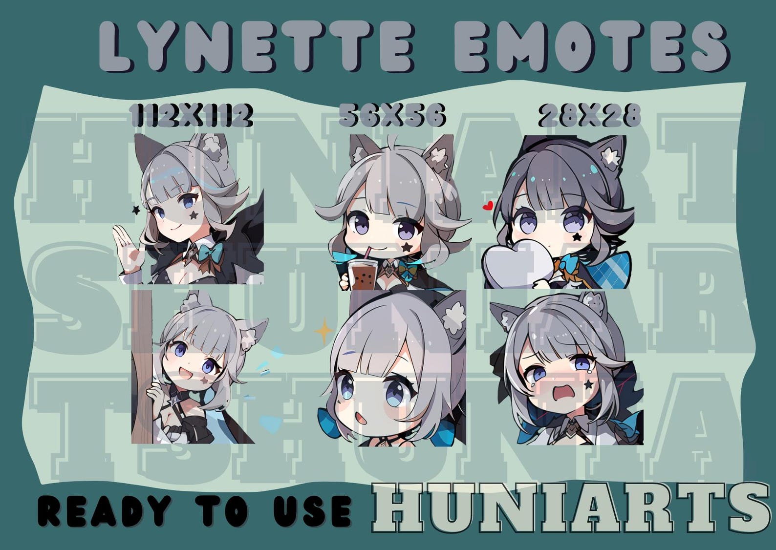 Genshin Impact - Lynette Emote Set Anime Emotes, Discord/twitch/youtube ...