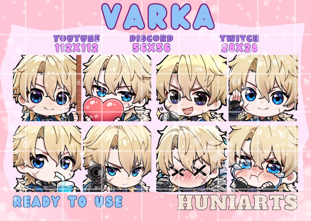 Genshin Impact Varka Emote Set | Discord/twitch/anime Chibi Vtuber ...