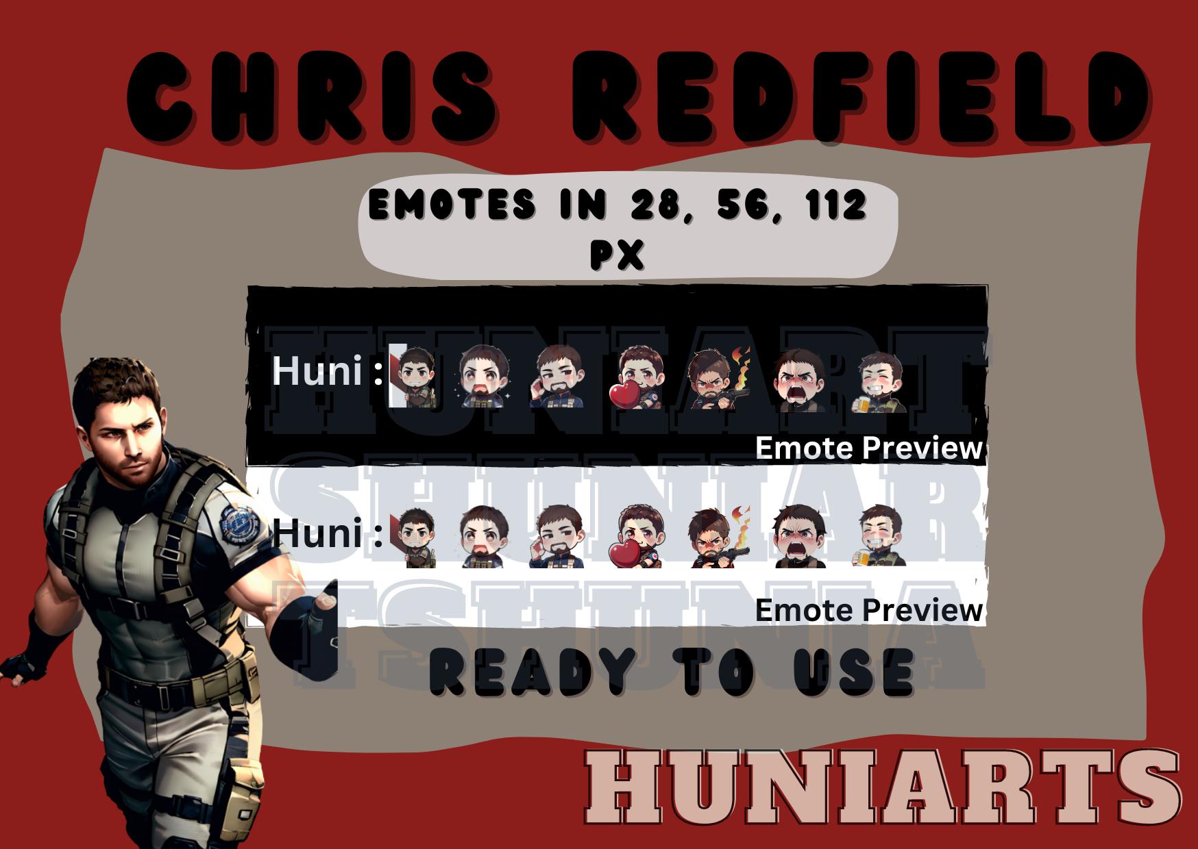 Resident Evil - Chris Redfield Emote Set Anime Emotes, Discord/twitch ...