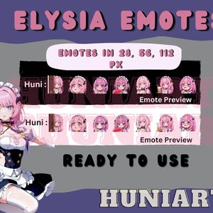 Honkai Impact 3rd - Elysia Emote Set Anime Emotes, Discord/twitch ...