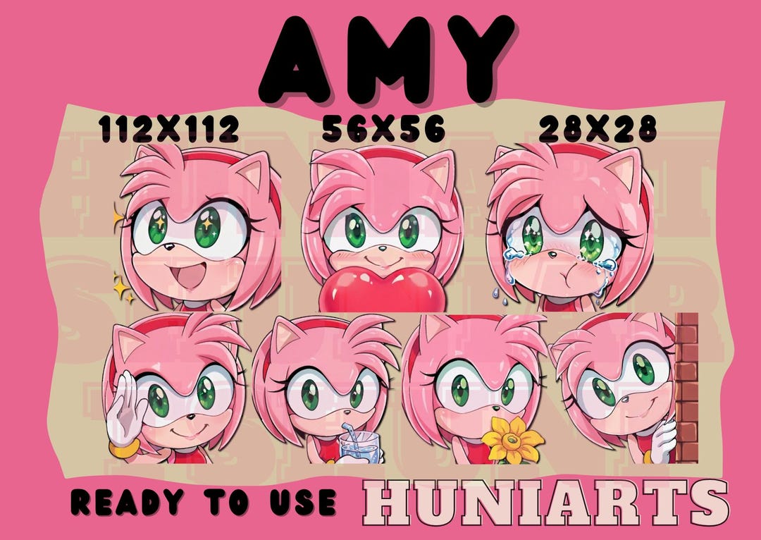 Amy Rose Emote,anime Pink Hedgehog Emote,super Smash,super Bros,pink ...