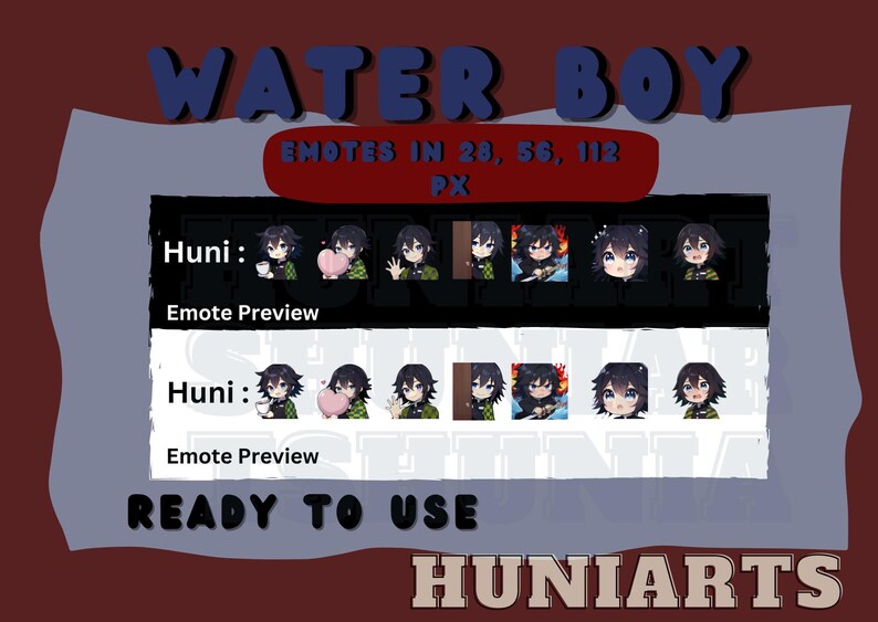Water Boy Anime Boy, Water Fighter Anime Emotes, Chibi Emotes for ...