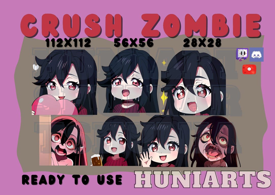 Beautiful Crush Anime Girl, Anime Emotes, Chibi Emotes for Twitch ...