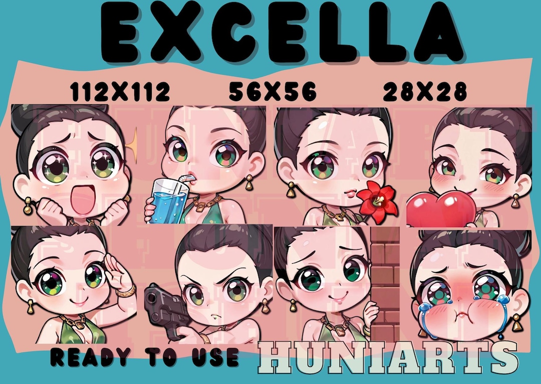Resident Evil - Excella Gionne Emote Set Anime Emotes, Discord/twitch ...
