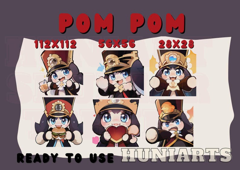 Honkai Star Rail - Pompom Emote Set Anime Emotes, Discord/twitch ...