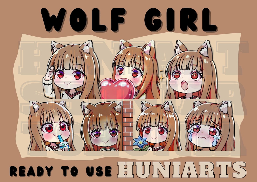 Wolf Girl Anime, Anime Cute Wolf Girl, Wolf Girl Emote, Wolf Emotes ...