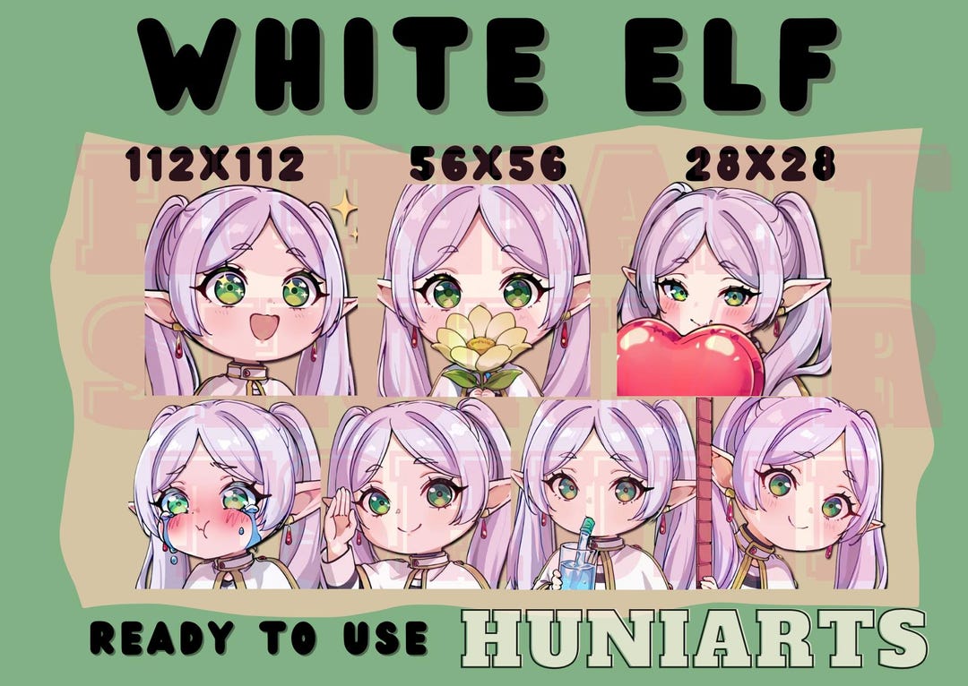 White Elf, Anime Elf Mage Girl, Anime Girl Emotes, Silver Hair Elf Mage ...