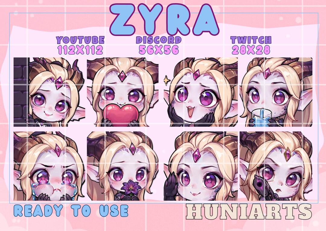 League of Legends Zyra Emotes | Dragon Sorceress Chibi Anime Discord ...