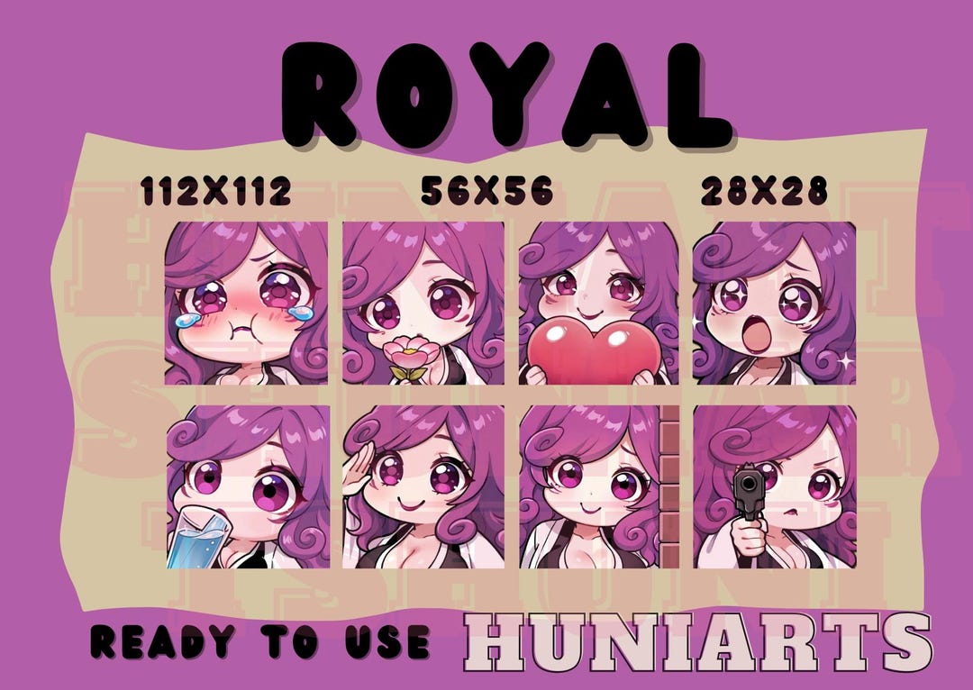 Kiri,purple Woman Emote,hot Anime Girl,royal Guard Division Emote ...