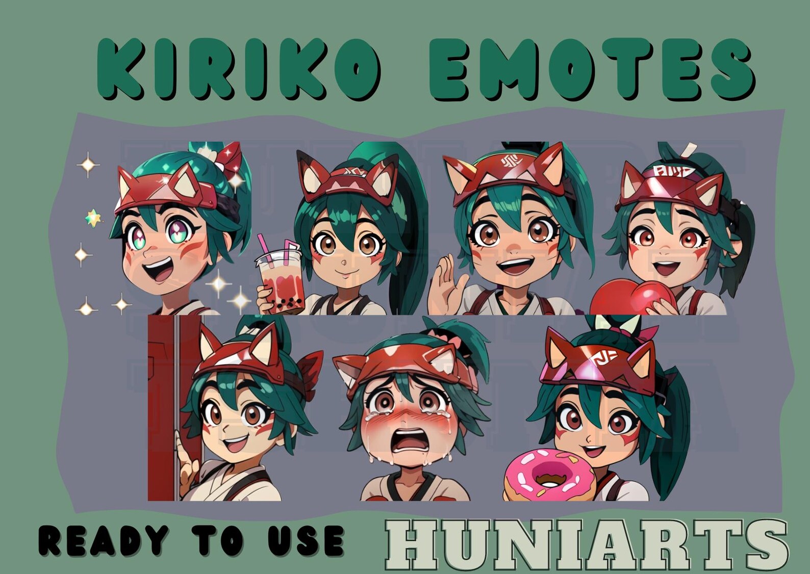 Overwatch Kiriko Emote Set Anime Emotes, Discord/twitch/youtube Emotes ...