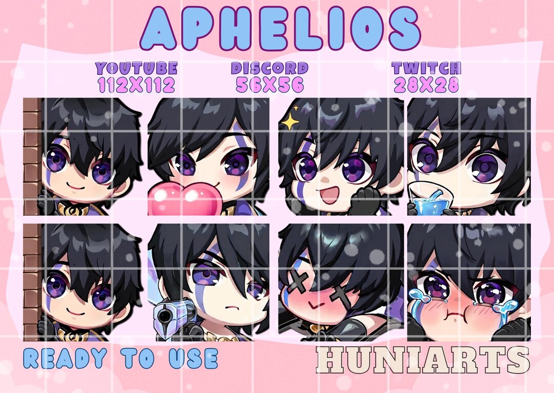 League of Legends Aphelios Emotes | Lol Anime Chibi Discord Twitch ...