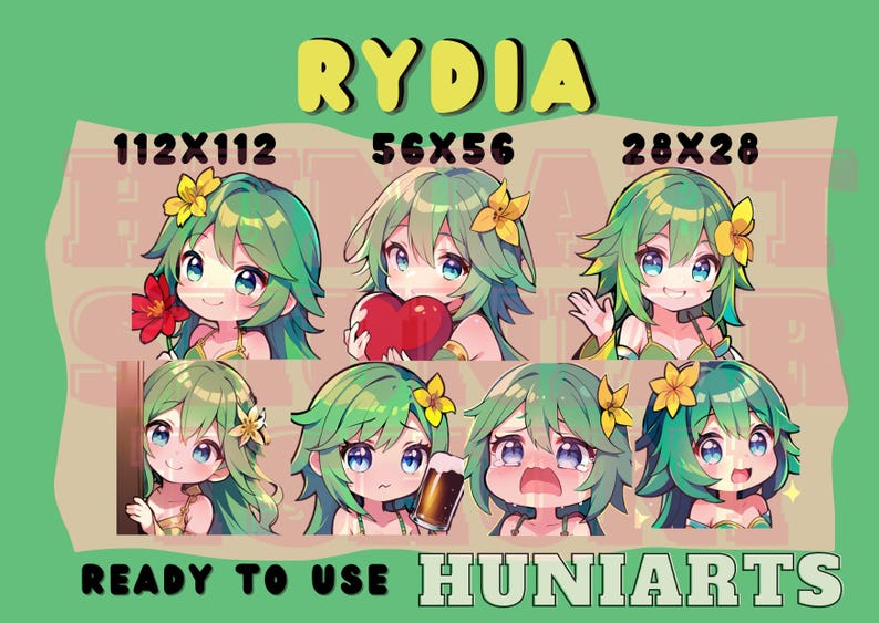 Final Fantasy 4 IV Rydia Emote Set Anime Emotes, Discord/twitch/youtube ...