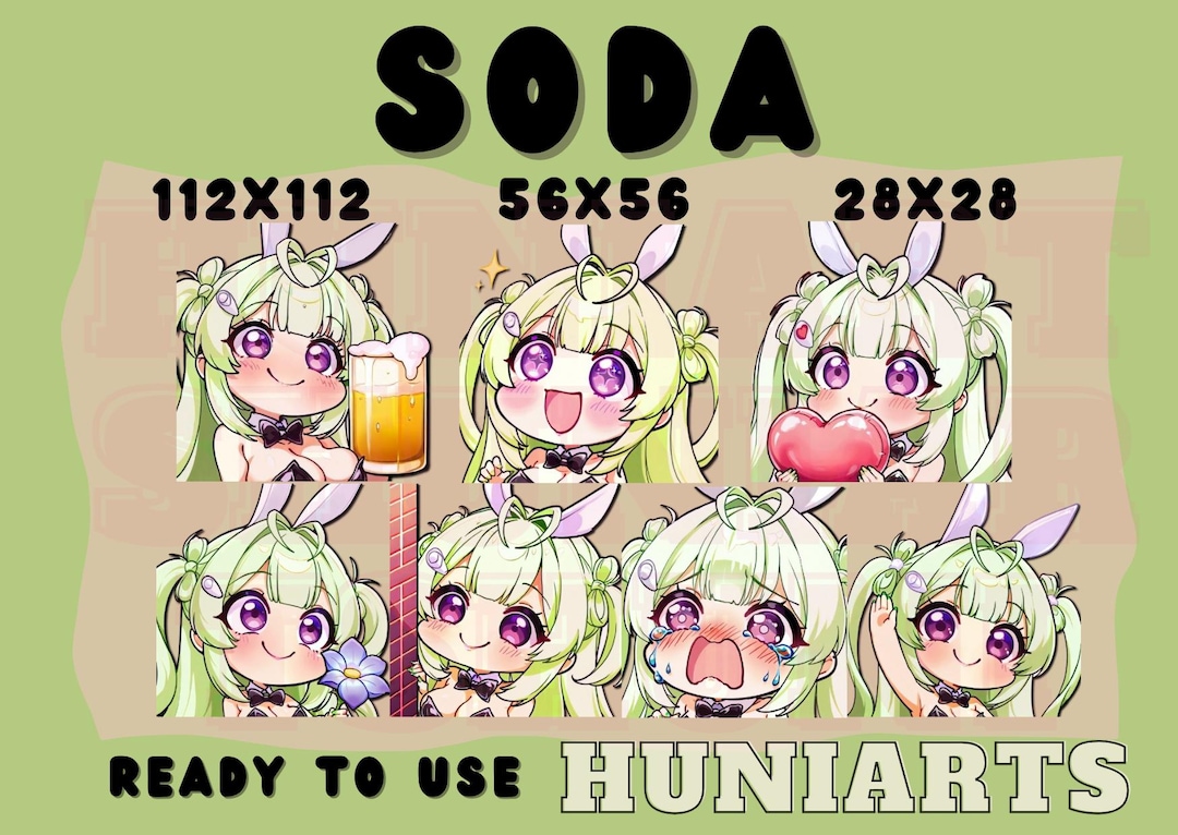 Nikke Soda Emotes, Nikke Soda, Nikke Emotes, Nikke Soda Emote Set Anime ...
