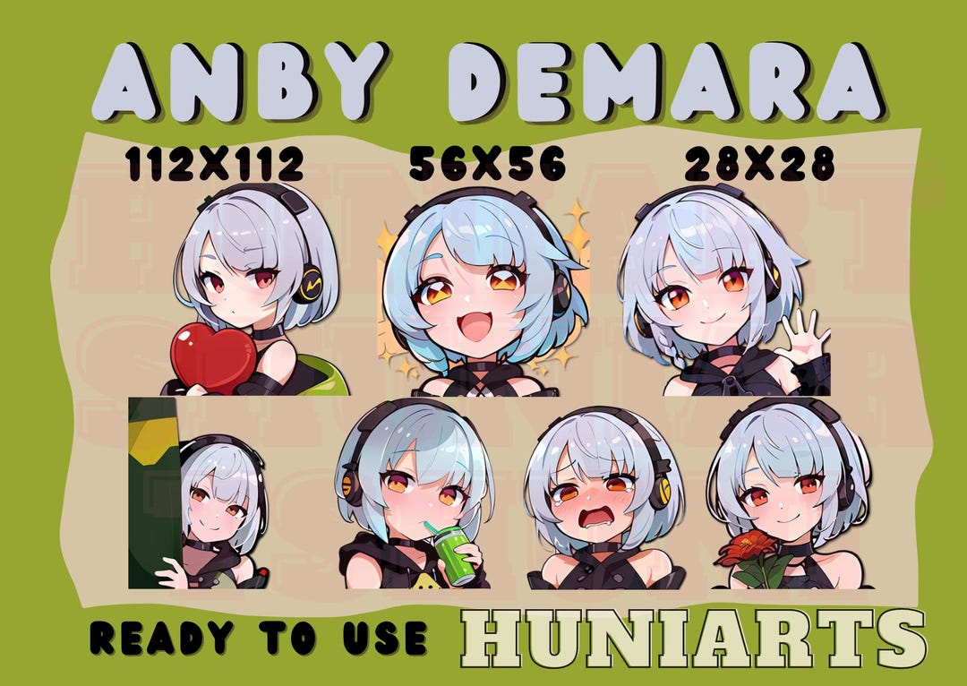 ZZZ Anby Demara Emote Set Anime Emotes, Discord/twitch/youtube Emotes ...